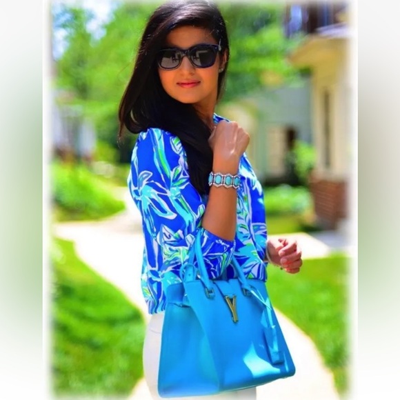 Lilly Pulitzer | Tops | Nwt Lilly Pulitzer Silk Tye Top Blue Crush ...